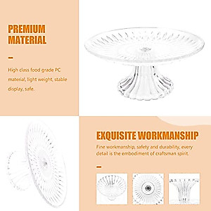 DOITOOL 2Pcs Glass Footed Platter Crystal Footed Cake Plate Platter Round Footed Cake Stand Clear Serving Dish Platter for Home Kitchen (Transparent)