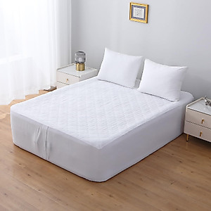 Antranfour Twin Mattress Pad Cover for Air Mattress, with Opening for Pump, Inflatable Without Removal,Fitted Sheet Full with Elastic Loop Hem,Deep up to 24"