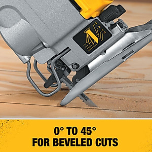 DEWALT Jig Saw, Top Handle, 5.5-Amp, Corded (DW317K), Yellow