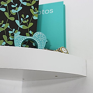 InPlace Shelving 0191806 11.8-Inch Wide Floating Corner Wall Shelf, White