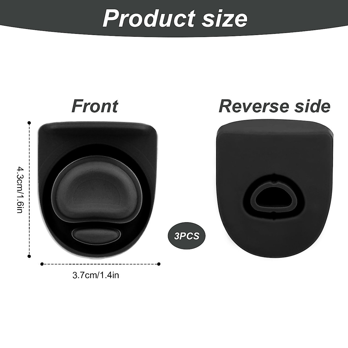 PEUTIER 3pcs Replacement Stopper for Owala FreeSip 24oz 32oz, BPA-Free Water Bottle Top Lid Gasket for Owala 16/19/24/32/40oz Seal Bottle Cap Mouth Stopper Part Silicone Plug Accessories(Black)