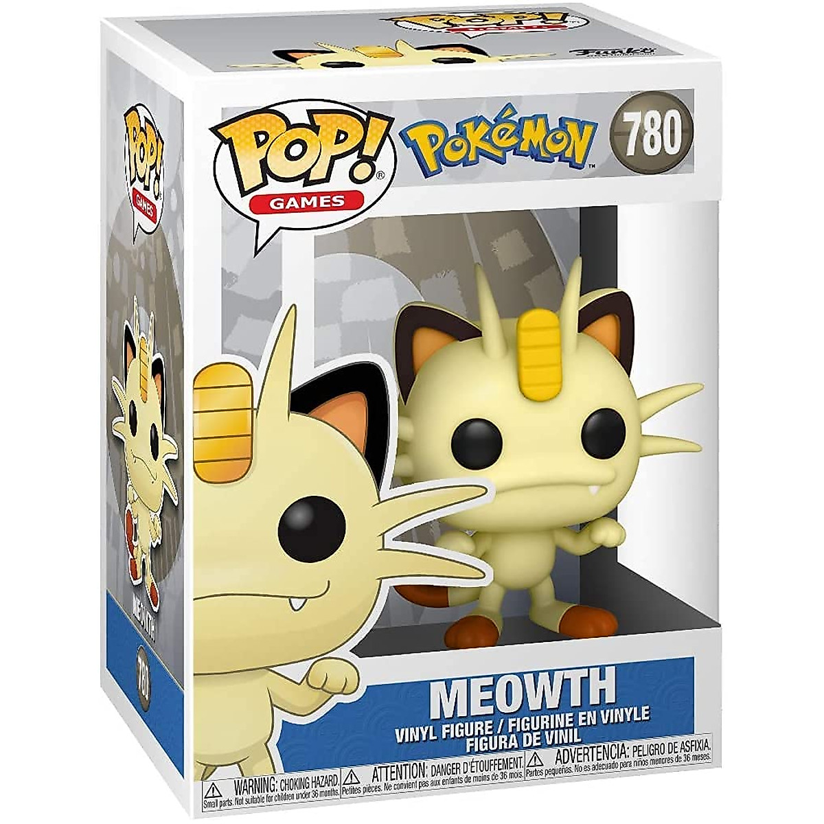 POP Meowth Funko Pop Vinyl Figure (Bundled with Compatible Pop Box Protector Case), Multicolor, 3.75 inches