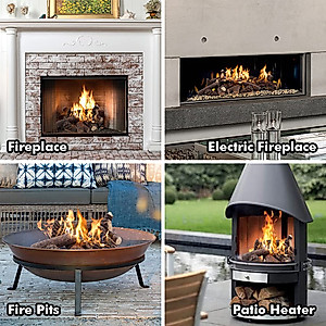 JP Outdoor Gas Fireplace Logs Small 9 Pieces Artificial Realistic Ceramic Wood Logs for Indoor Outdoor Fireplace & Fire Pits