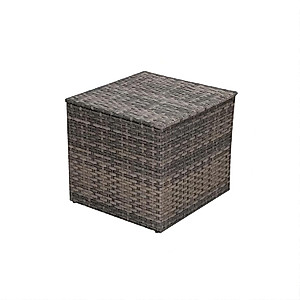 RICHSEAT Dark Brown Gradient PE Rattan Wicker Sectional Sofa 6 Piece 7 Seats Outdoor Patio Furniture Conversation Sets Loveseat Chair Seating Group with Cushions and Table