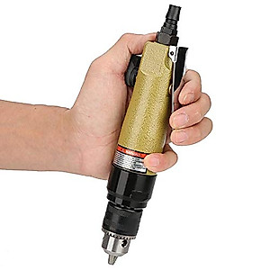Straight Pneumatic Drill 900rpm Air Power Drill High Speed Pneumatic Drilling Engraving Polishing Tool with Adjustable Inlet Valve Wrench Chunk Key Inlet Port