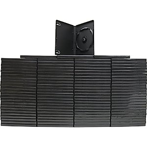 Sturdy Standard Black DVD Cases - 14mm - 1 Disc Capacity (100 Pack) #DVBR14BKST