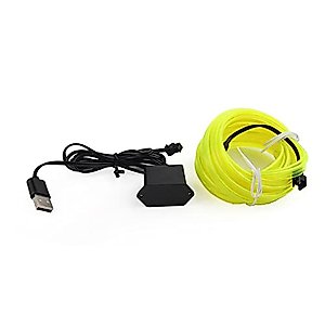 GZYF Car Interior LED Strip Light, USB Interior Car Lights, 5M Atmosphere Light, Accessory Light Interior Decoration for Trucks SUVs ATVs Garden, Fluorescent Green
