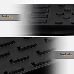 Stehlen 733469497127 Compatible with 1999-2016 Ford F250 / F350 / F450 / F550 Superduty Super (Extended) Cab 5" Oval Side Step Nerf Bars - Matte Black