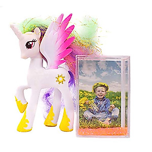 Glitter Picture Frames, Floating Sparkle, 2X3 Pink Picture Frame, Water Clear Plastic Cute Photo Frame, Tabletop&Tabletop Photo Display, for Girls Baby Family Best Friends (Pink)