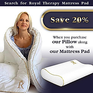 Royal Therapy Memory Foam Pillow, Queen Cervical Pillow for Neck Pain, Contour Pillow, Pillow for Neck and Shoulder Pain,Neck Pain Pillow,Side Sleeper Pillow for Shoulder Pain,Side Sleeping Pillow