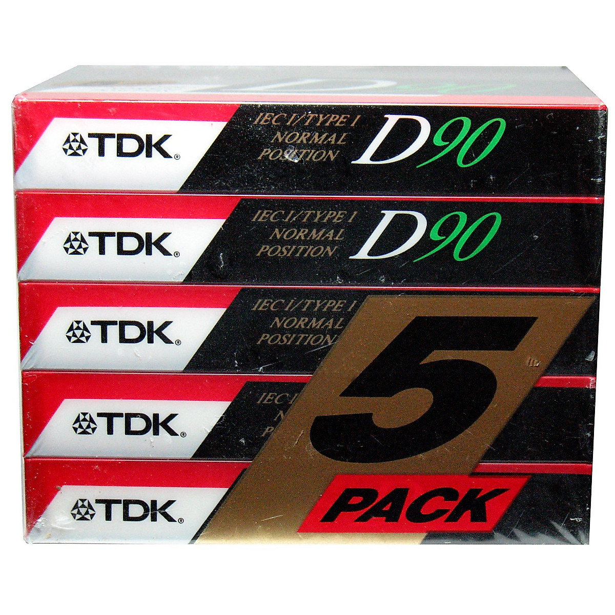 TDK Dynamic Performance D90 High Output IEC I / Type I - 5 Pack Audio Cassette Tapes