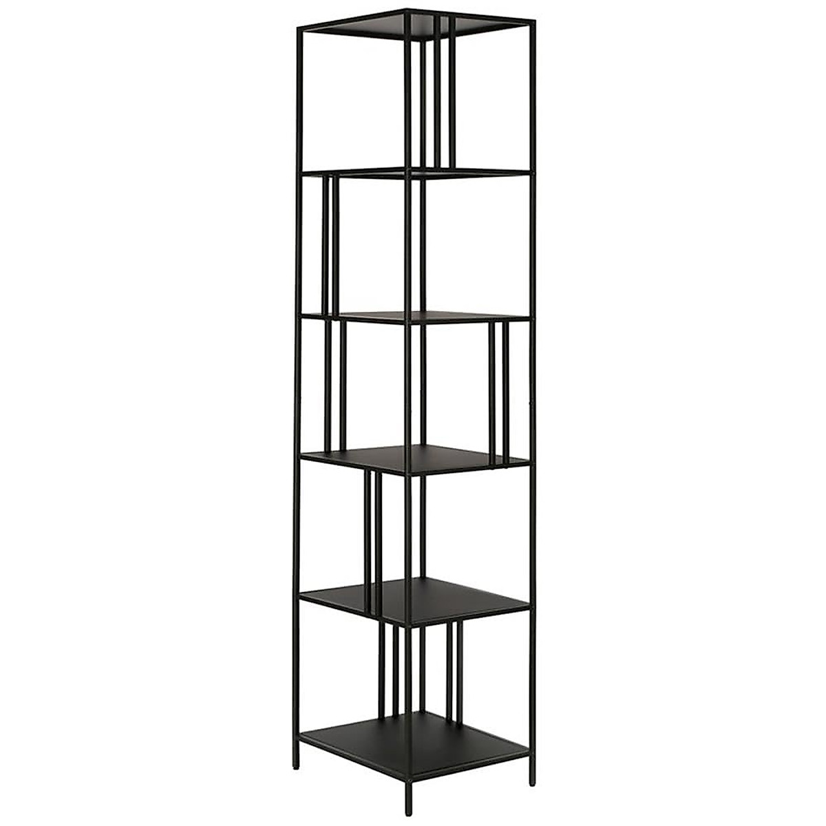 Henn&Hart 18" Wide Rectangular Bookcase in Blackened Bronze, for Home Office, Living Room