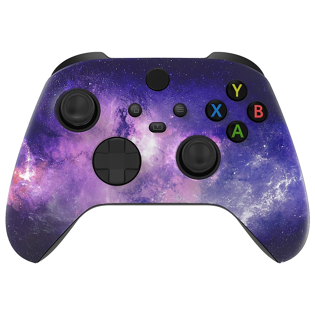 eXtremeRate ASR Version Custom Shell for Xbox Core Wireless Controller - Anti Sticks Rubbing Rings - Replacement Accessories Front Cover Faceplate for Xbox Series X & S Controller - Nebula Galaxy