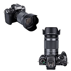 JJC EW-60F Reversible Lens Hood for Canon RF-S 18-150mm F3.5-6.3 is STM Lens on EOS R7 R10 & for Canon EF-M 18-150mm F3.5-6.3 is STM on EOS M50 M6 Mark II M M2 M3 M5 M200 M100 M10 Mirrorless Camera