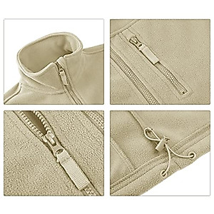 CRYSULLY Men's Winter Warm Jacket Snow Outswear Coat Fleece Lining Hiking Skiing Beige