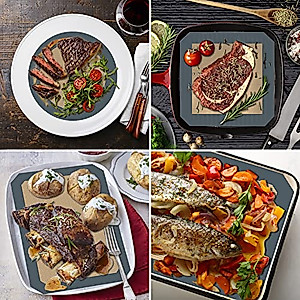 Silicone Baking Mats, Set of 7, BPA-Free Food Grade Reusable Baking Mat Professional Non-stick Pastry Mat Oven Liner Sheets Mats Silicone pan liners Square Cake Pan Mat Silicone Oil Brush &Knife