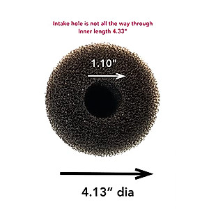 ViaAqua 2 Pack X-Large Overflow Filter Box Intake Round Pre-Filter Foam Sponge 5.91" x 4.13" for Aquariums and Ponds (Coarse 25PPI)