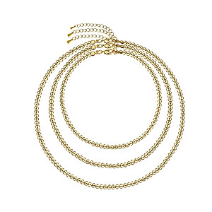 Gold Bead Necklace for Women,Gold Choke Necklaces Trendy Beaded Ball Necklaces Gold Jewelery for Women