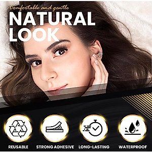 EYELITE, Self Adhesive Eyelashes, 4 Pairs, 16pcs, No Glue Eyelashes, Reusable Adhesive Eyelashes, Natural Look, Wispy Lashes, False Eyelash Extensions, Self Sticking, Press On Lashes, Long Last Wear