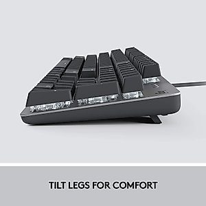 Logitech K845 Mechanical Illuminated Keyboard, Strong Adjustable Tilt Legs, Full Size, Aluminum Top Case, 104 Keys, USB Corded, Windows (TTC Red Switches)