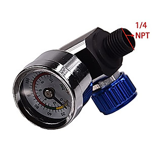 Spray Gun Air Pressure Regulator, 1/4"-NPT Air Pressure Regulator Kit, Air Regulating Valve Regulator, Suitable For Spray Gun Instruments And Pneumatic Tools, Better Spraying Effect