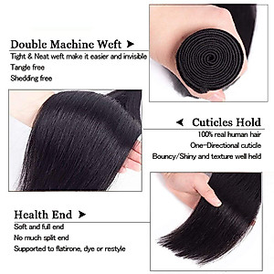 10A Brazilian Straight Hair Bundles (20 22 24) Virgin Human Hair 3 Bundles Straight Hair Extensions Weave Hair Human Bundles 100% Unprocessed Virgin Hair Bundles