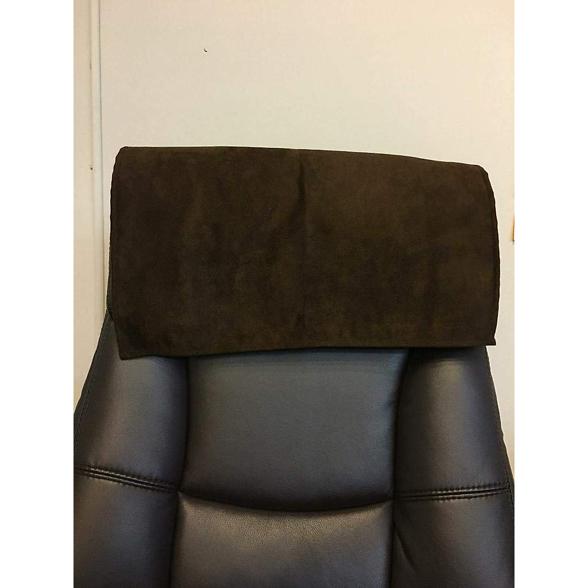 luvfabrics Simple Suede Furniture Protector, Leather Recliner Damage Prevention, Head Rest, Sofa, Love seat, Leather Protector, Computer Chair, Couch Cover (Chocolate, 14 by 30 Inch)
