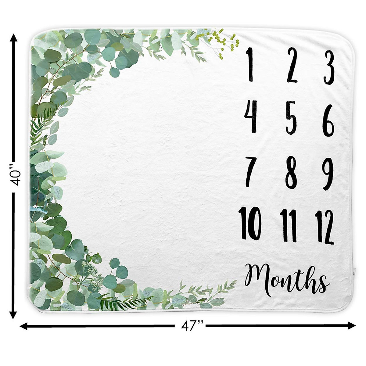 Baby Monthly Milestone Blanket | Includes Wooden Wreath and Pacifier Clip | 1 to 12 Months | Premium Extra Soft Fleece | Best Photography Backdrop Prop for Newborn Boy & Girl