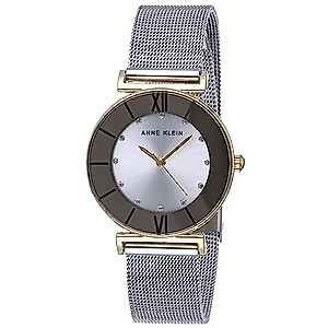 Anne Klein Women's Glitter Accented Mesh Bracelet Watch