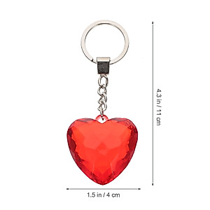 4Pcs key chain valentines keychain Heart Shape Key Holder crystal heart keychain for couples keychain heart key Hanging heart key pendant decoration bag lovers bags Acrylic