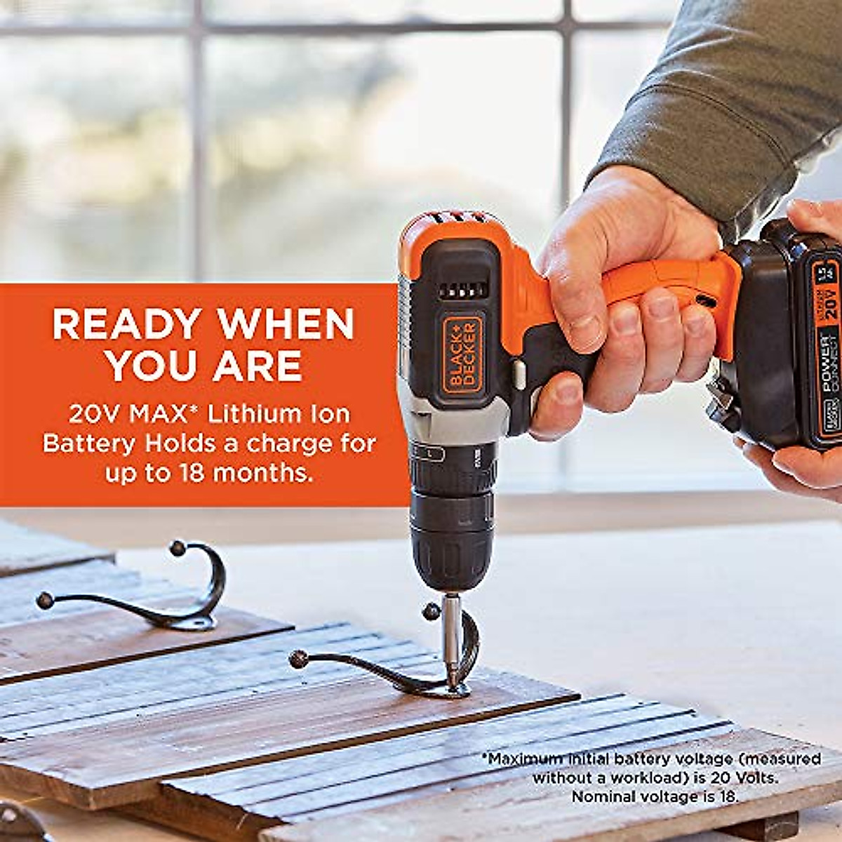 BLACK+DECKER 20V MAX Drill with Home Tool Kit, 66-Piece (BCKSB62C1)