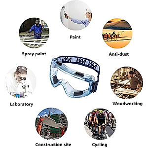 Holulo Clear Safety Goggle Splash & Impact Resistant Goggle Sand&Dust Over Glasses Eye Protector Wide-Vision Lab Safety Goggle