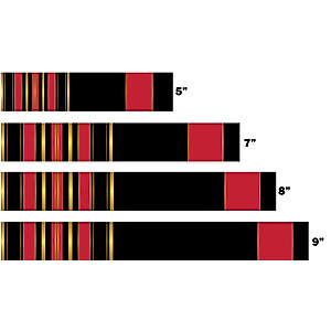 White Water Archery Non-Laminated Black Background Red Stripe Traditional 17 Crest Arrow Wraps 15 pk Choose Length Width (8, 1.12)