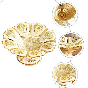 UPKOCH Buddhist Fruit Tray Offering Plate Footed Fruit Bowl Decorative Centerpiece Pedestals Bowl for Home Restaurant Party Fruit Candy Golden
