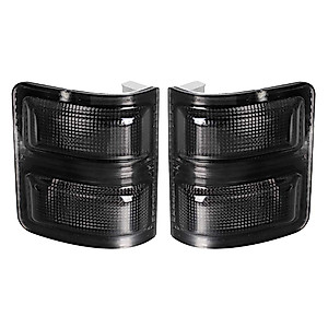 HERCOO Smoke Side Mirror Marker Lights Lens Compatible with 2008-2016 F250 F350 F450 Super Duty Turn Signal Aftermarket Replacement, Qty: 2