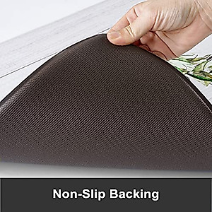 KIMODE Farmhouse Kitchen Mat 2PCS Anti Fatigue Kitchen Rugs Non-Skid Waterproof Kitchen Floor Mat Cushioned Comfort Standing Mat for Office,Laundry,Sink,Home