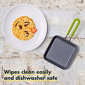GreenPan Mini Healthy Ceramic Nonstick, 5" Square Egg Pan, PFAS-Free, Dishwasher Safe, Stay Cool Handle, Black