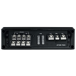 Rockville Atom P20 Marine/ATV/Car Bluetooth Amplifier 1600w Peak/440w RMS 4 Channel w/Volt Meter, Black