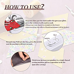 61 Pieces Hand , Mini Handheld Sewing Machine Electric Handy Single Handheld Sewing Machine with Sewing Threads Tools for DIY Clothes Fabrics Home Travel (White)