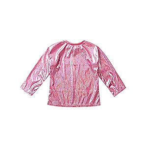 YUUMIN Boys Toddler Metallic Plain Long Sleeve Crop Top Girls Child Dance Sports Shirt for Dance Gym Street Clothing Rose Red A 17-18 Years