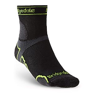 Bridgedale Mens Trail Run Lightweight T2 Merino Performance ¾ Crew, Black, Medium