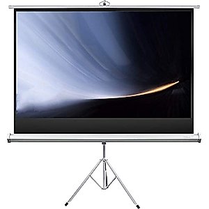 FMOGE Projector Screen 72 Inch Projector Screen with Stand 16:9 HD Premium Tripod Screen Outdoor/Indoor Movies Screen Portable Projector Screen (Color : White, Size : 72inch)