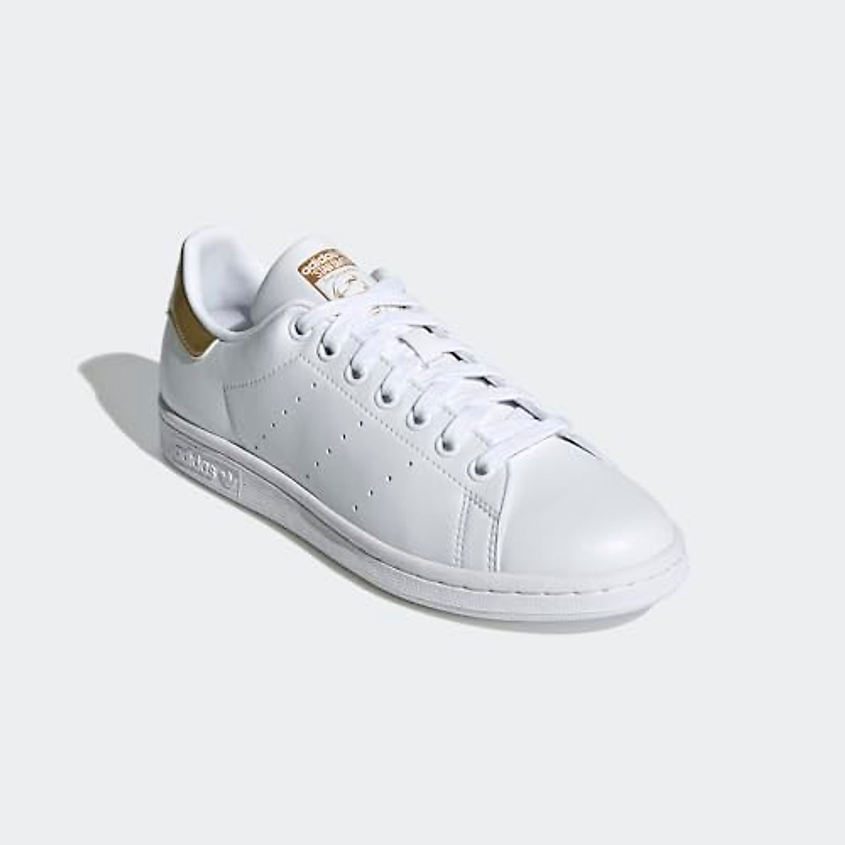 adidas Originals Women's Stan Smith (End Plastic Waste) Sneaker, White/White/Gold Metallic, 6