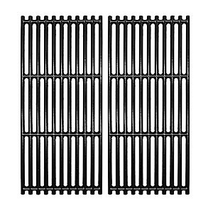 Hongso 18 1/4 inch Coated Cast Iron Grill Grates for Charbroil 463241013, 463241014, 466241013, 463243812, 466241014, 463270612, G526-0007-W1, Tru-Infrared 2 Burner Grills, PCB007