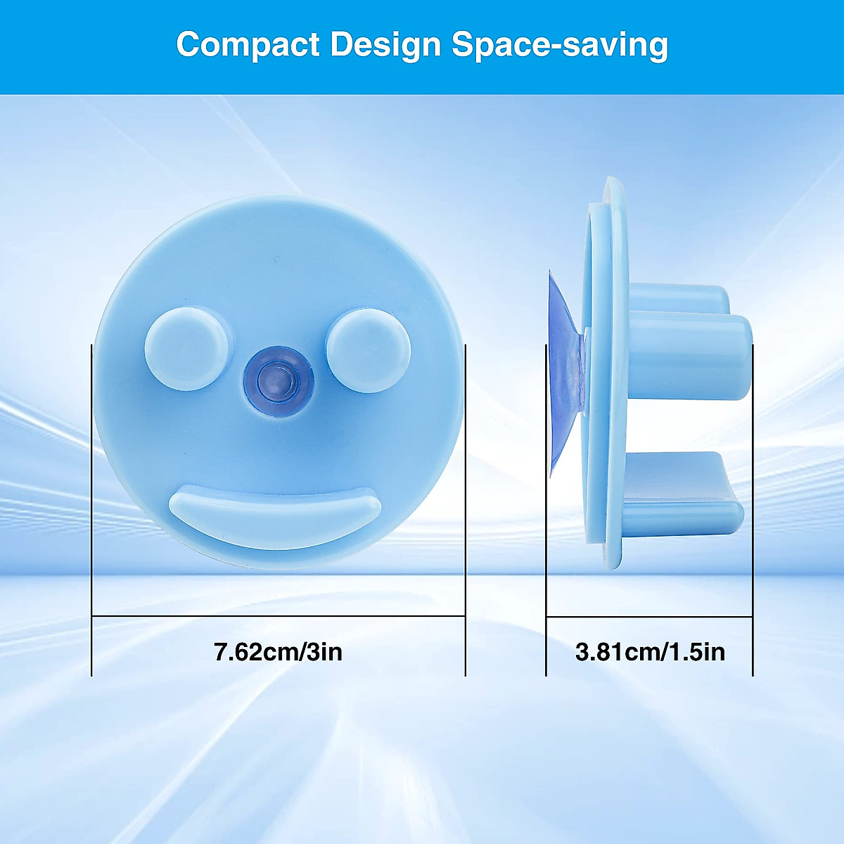 Omoojee Sponge Holder for Kitchen Sink and Bathroom, 2 Pack, Sponge Organizer with Suction Cup, Sponges Not Included(Patent Registering) (Blue+White)