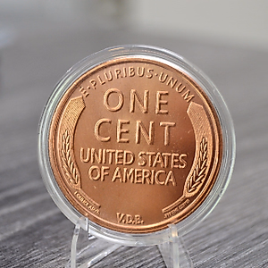 Lincoln Wheat Cent 1909 S VDB Design 1 oz Pure .999 Copper Round Collectible Jumbo 39mm Coin in Capsule - COA by Heavenly Metals
