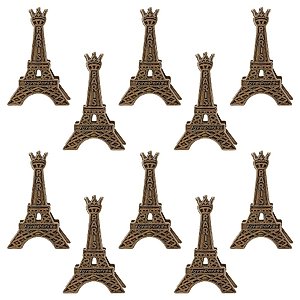 GORGECRAFT 10PCS Place Card Holder Photo Folder Eiffel Tower Table Number Holders Tibetan Style Alloy Memo Holders Cardholder for Wedding Tabletop Reception Banquet Menu Reserved Seat Number