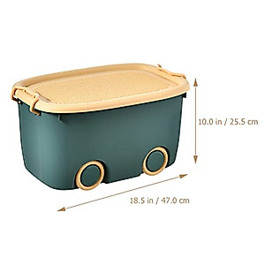 LIFKOME Stackable Toy Storage Box with Wheels Rolling Storage Box with Snap Lid Handle& Latches Wheeled Storage Durable and Reusable Storage Bins with Latching Lids