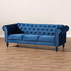 Baxton Studio Sofas, Navy Blue/Black
