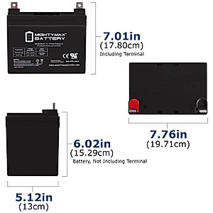 Mighty Max Battery ML35-12 - 12V 35AH U1 Deep Cycle AGM Solar Battery Replaces 33Ah, 34Ah, 36Ah
